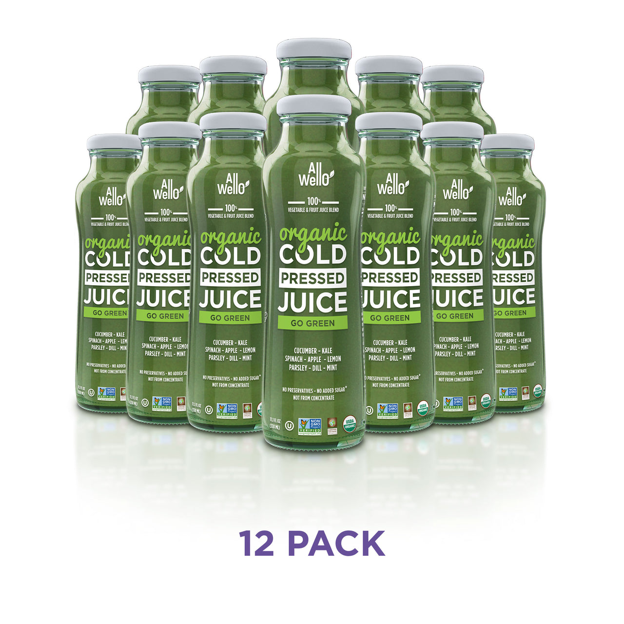 Go Green - Organic Cold-Pressed Green Juice – AllWellO Organic Cold ...